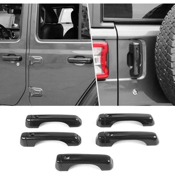 商品名RT-TCZ Carbon Fiber Door Handle Trim Cover Tailgate Handle Cover Exterior Decoration Accessories for Jeep Wrangler JL...