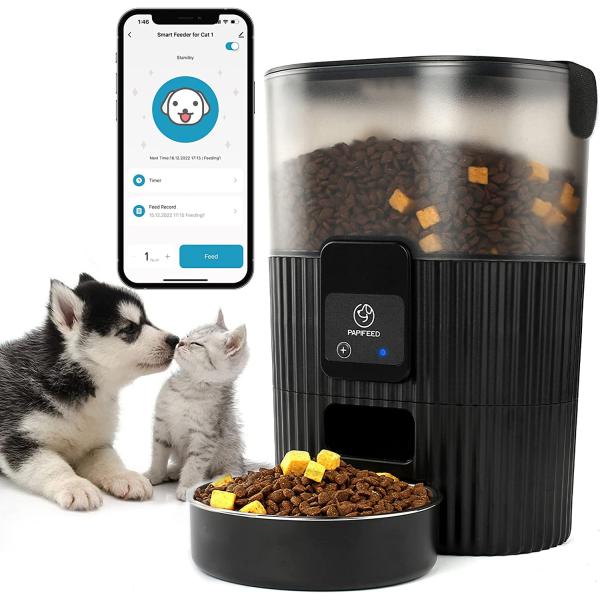 商品名：PAPIFEED Automatic Cat Feeder with APP Control: 2.4G WiFi Pet Smart Dry Food Dispenser with Stainless Steel Bowl Ant...