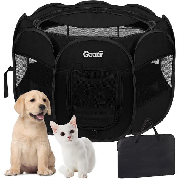 <b>商品名</b>GOOZII Puppy Playpen Indoor for Small Dogs, Portalble Pet Dog Play Pens Kennel Crate with Top Cove...