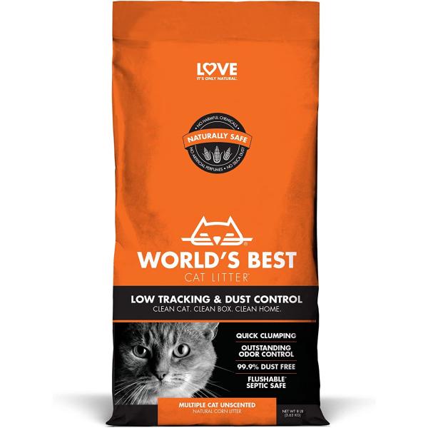 商品名WORLD'S BEST CAT LITTER Low Tracking &amp; Dust Control Multiple Cat Unscented 8 Poundsブランド：World's Best Cat Litter商品...