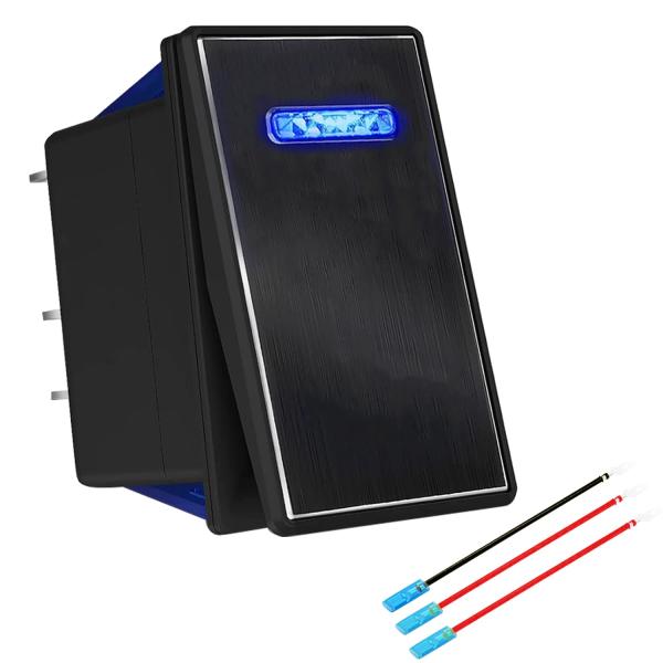 商品名venveal Car-ling Rocker Switch, Waterproof Toggle Switch, 3 Pin SPST ON/Off Blue LED Light,20A/12V 10A/24V for Automo...