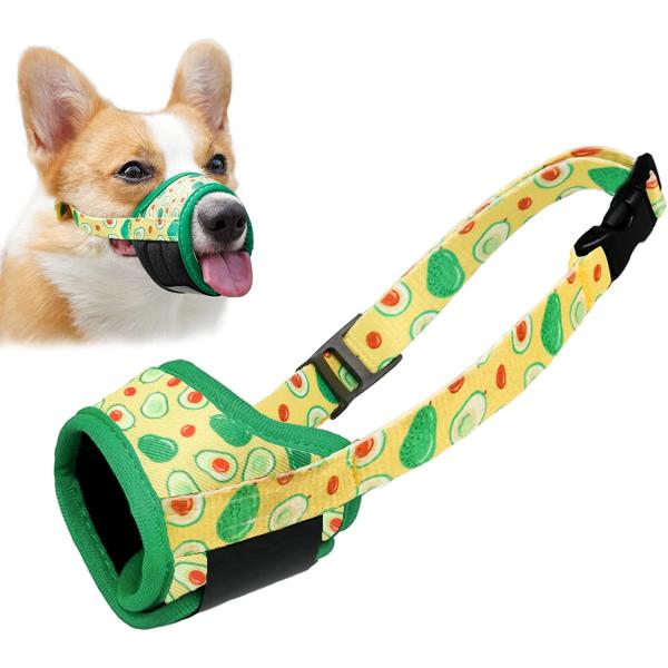 商品名Dog Muzzle, Printed Dog Muzzles for Small Medium Large Dogs, Breathable Soft Muzzle for Dogs with Adjustable Velcro t...