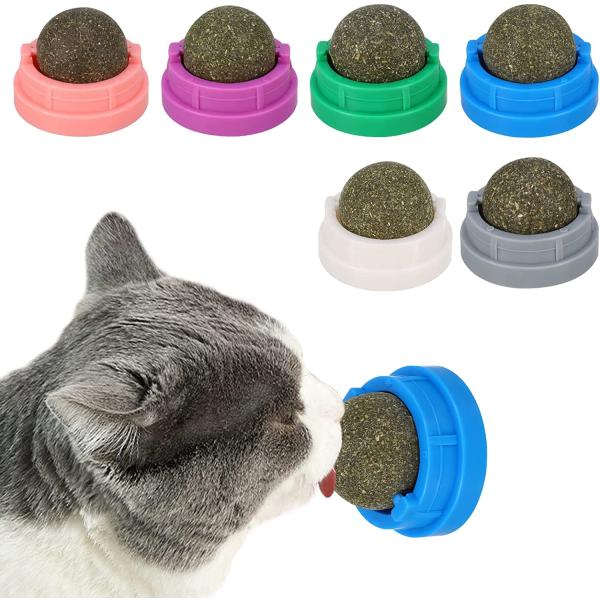 商品名Catnip Wall Toys, 6 Pack Cat Toys, Rotatable Silvervine Catnip Lickable Balls, Safe Healthy Kitten Chew Toys, Teeth C...