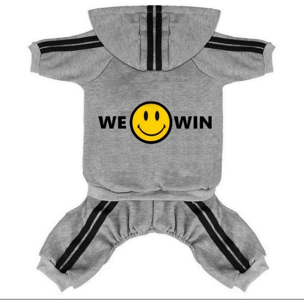 商品名Pet Cat Dog Cute Outfit Clothes Hoodie Jumpsuit Tracksuit Jacket Winter Sweater 4-Legs Style Grey for Puppy Small to ...