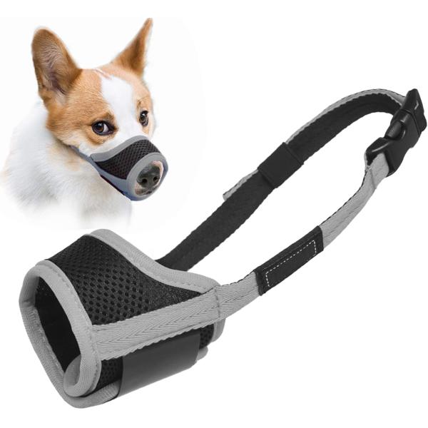 商品名Dog Muzzle Anti Biting and Chewing, with Comfortable Mesh Soft Fabric and Adjustable Strap, Suitable for Small, Mediu...