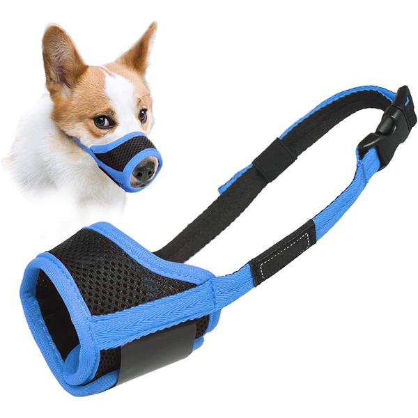 商品名Dog Muzzle Anti Biting and Chewing, with Comfortable Mesh Soft Fabric and Adjustable Strap, Suitable for Small, Mediu...