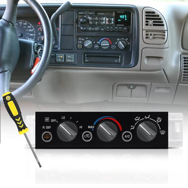 商品名599-006 Climate Control Module w/Rear Window Defogger Switch- Compatible with Chevy, Cadillac &amp; GMC Escalade, Sil...