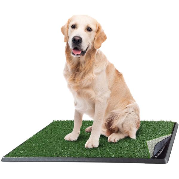 商品名PETMAKER Artificial Grass Puppy Pad for Dogs and Small Pets - 29x19-Inch Reusable 4-Layer Training Potty Pad with Tra...