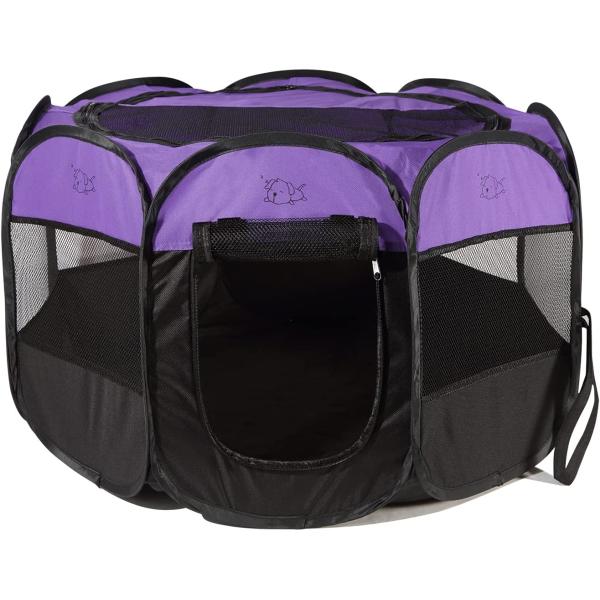 商品名Breathable &amp; Transparent Pet Playpen Pop Open Outdoor/Indoor Exercise Fence, Portable Yard Fence for Guinea Pig, ...