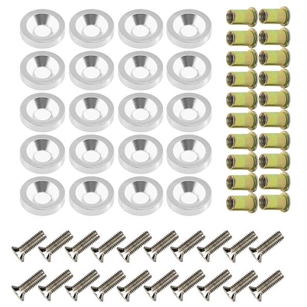 商品名ByooLihng 20 PCS Aluminum Bumper Washer CNC Finishing Washers Engine Bay Dress Up Kit (Silver)ブランド：ByooLihng商品サイズ：Lar...