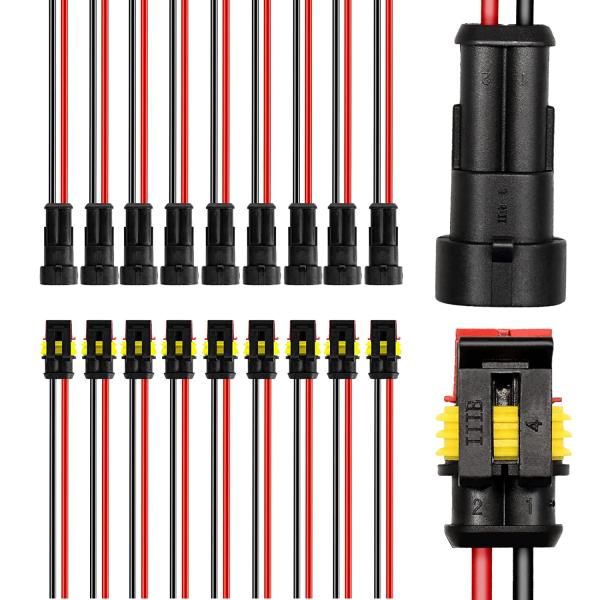 商品名I Little Bamboo 2Pin Way 16 AWG Waterproof Electrical Connectors, Male and Female Way 16 AWG Wire Harness Plug Socket...