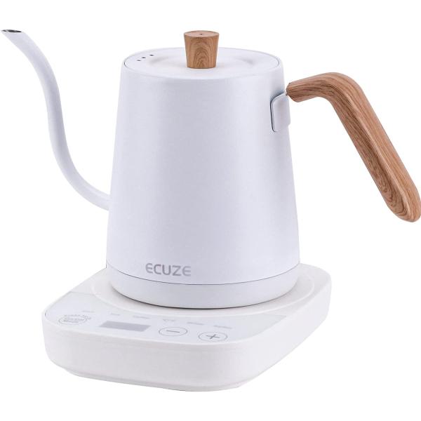 商品名ECUZE Gooseneck Electric Kettle Temperature Control 0.8L, 4 Modes Pour Over Coffee and Tea Kettle Wood Handle, 100% S...