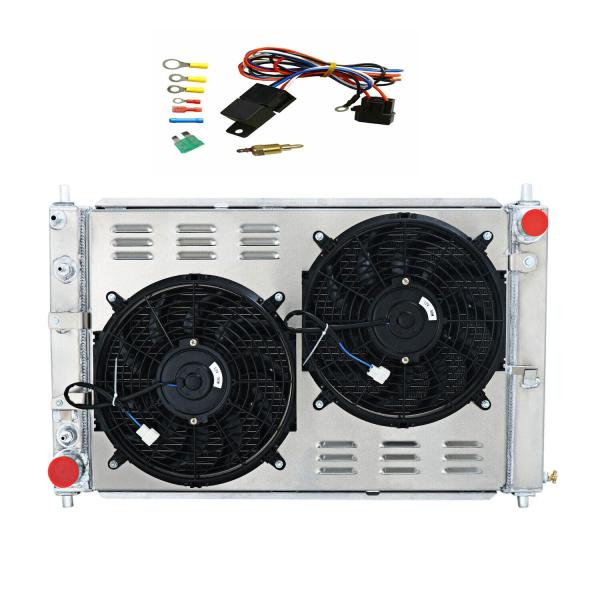 商品名: HKAUTOPART ラジエーター 1997-2004 フォード マスタング GT/SVT 4.6L V8 ガス、3列フルアルミラジエーター + 2 x 12インチファン + シュラウド + サーモスタット リレーキット Ford...