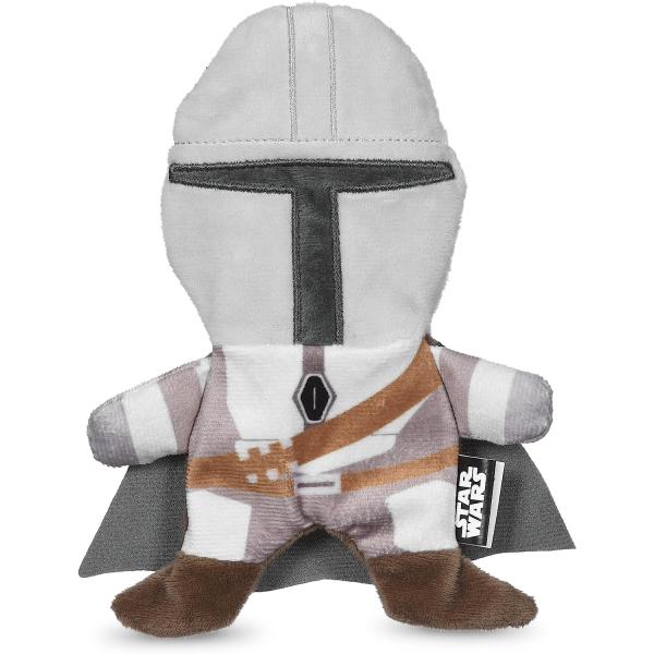 商品名STAR WARS for Pets The Mandalorian Plush Flattie Dog Toy with Squeaker, Low-Stuffing Flat Dog Toy | The Mandalorian T...