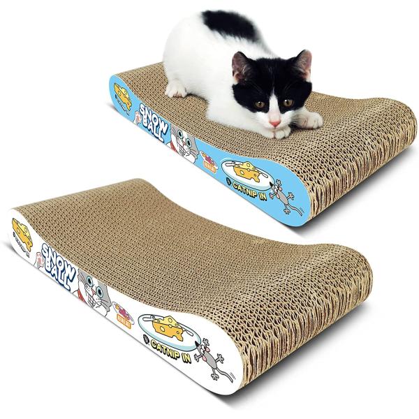 商品名TTCAT Cat Scratching Pad, 2 Pack Corrugated Cat Scratcher Cardboard, Bone Type Durable Cat Scratching Board Reversibl...