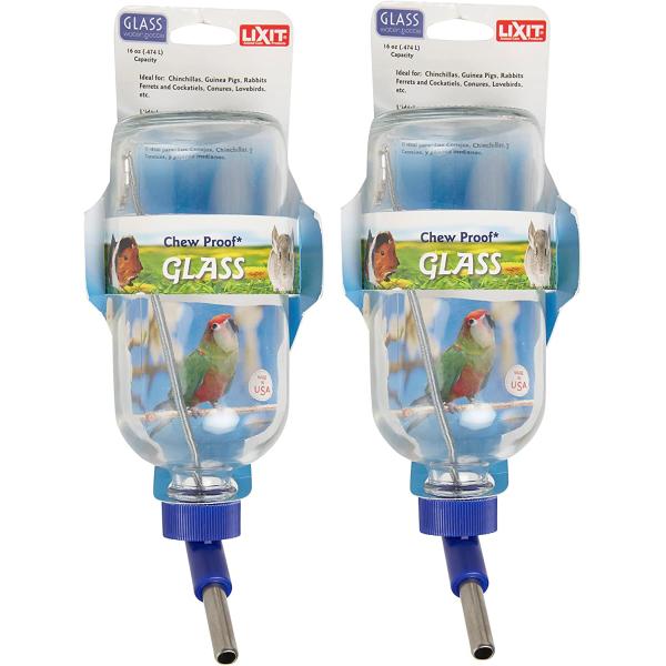 商品名Lixit Glass Water Bottles for Rabbits, Ferrets, Small Birds, Guinea Pigs, Rats, Hamsters and Other Pets (16oz Pack of...