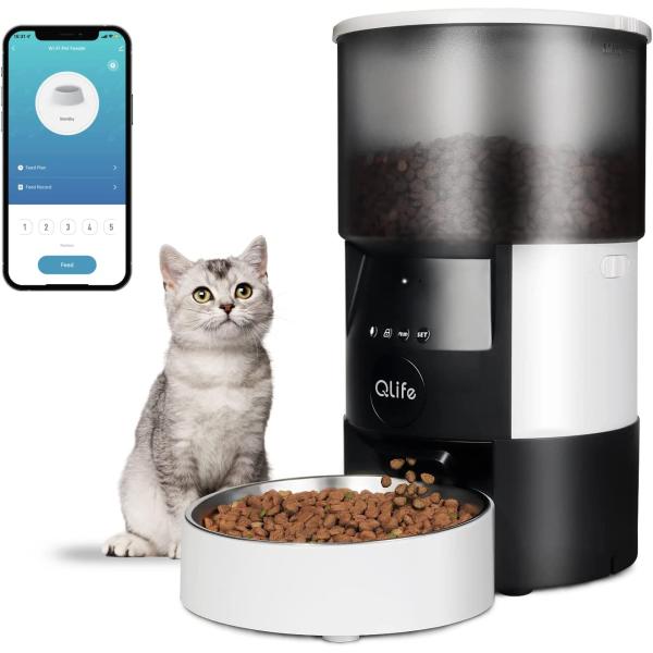 商品名：QLIFE Automatic Cat Feeders WiFi: 3L Timed Dry Food Dispenser for Small Medium Dog - WiFi Smart Auto Pet Feeder App ...