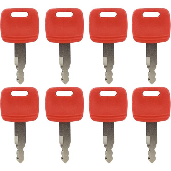 商品名H800 イグニッションキー 8個 交換用 John Deere Hitachi ショベルケース ドーザー フィアット ニューホランド AT194969 AT147803 4286465 レッドH800 8PCS Ignition K...