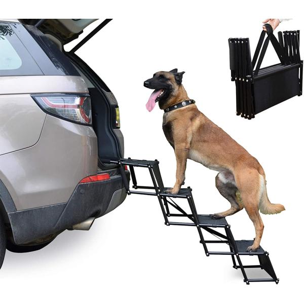 商品名Heeyoo Upgraded Nonslip Car Dog Steps, Portable Metal Fram Large Dog Stairs for High Beds, Trucks, Cars and SUV, Ligh...