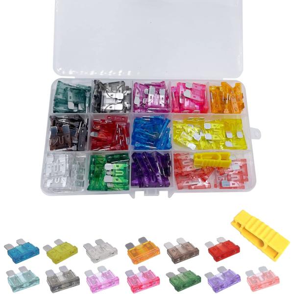 商品名Miytsya 130 PCS Fuses Automotive Kit, Standard Blade Car Fuse Kit, Universal Mini Car Fuse, Suitable for Boats, RVs, ...