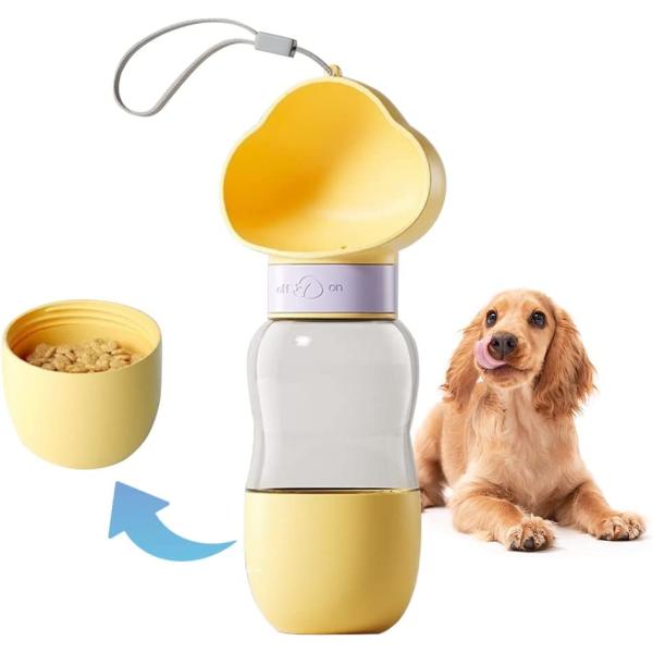 商品名：Dog Water Bottle,2 in 1 Portable Dog Water Bottle Dispenser with Food Container,Leak Proof Dog Travel Water Bottle f...