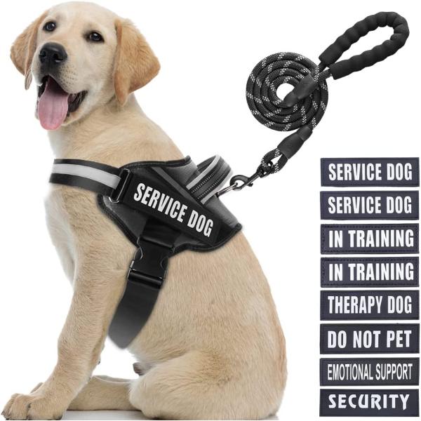 商品名Service Dog Vest Harness and Leash Set, Animire in Training Dog Harness with 8 Dog Patches, Reflective Dog Leash with...