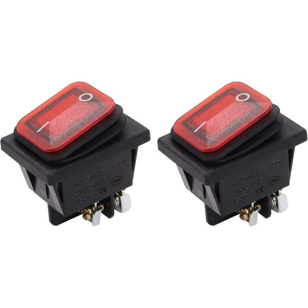 商品名Hmknana 2PCS Waterproof Rocker Switch 12V DC DPST ON/Off 4 Pin 2 Position Red Light Rocker Toggle Switch for car Boat...