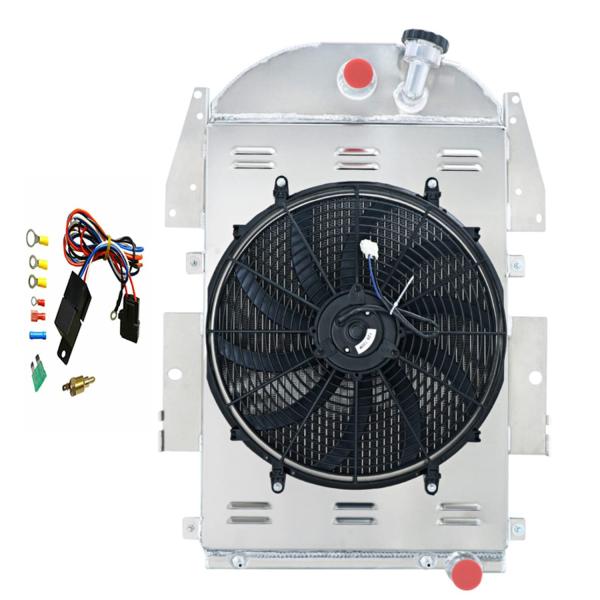 商品名:  HKAUTOPART Radiator for 1935 1936 Chevy Pickup Truck 3.4L L6 Gas, 4 Row Full Aluminium Radiator + 16 Fan + Shroud ...