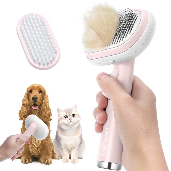 商品名Cat Brush for Shedding Long or Short Haired Cats, Cat Brushes for Indoor Cats, Self Cleaning Slicker Brush for Large ...