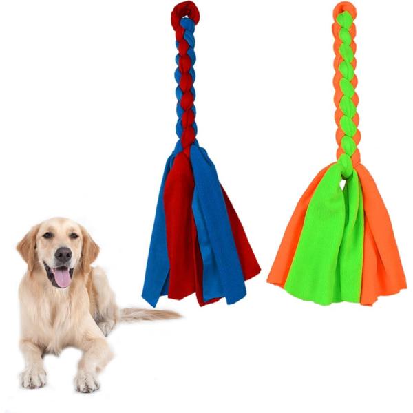 商品名ASOCEA 2 Pack Dog Fleece Rope Toy for Dog Chase and Tug Pet Interactive Cotton Chew Toy Dog Tether Lure Toy Dog Flirt...