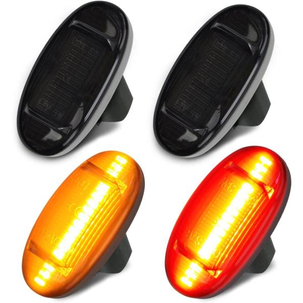 商品名D-Lumina LED Side Marker Lights Assembly Amber ＆ Red for Fo-rd F250 F350 F450 F550 Super Duty 2011-2022 Dually Bed Fe...