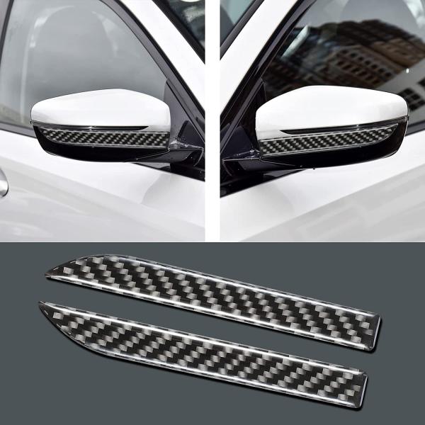 商品名TOMALL Car Carbon Fiber Rear View Decals Anti Scratch Trims Universal Rear View Mirror Trims Stickers Anti-Collision ...