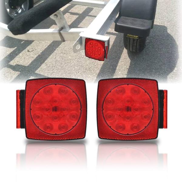 商品名:  yonwait 2 Pack 12V LED Square Trailer Light, LED Stop Tail Brake Turn Signal Light, DOT Compliant Diving Trailer L...