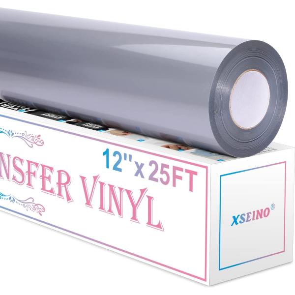 商品名XSEINO Heat Transfer Vinyl Roll, 12"" x 25FT PU HTV Vinyl Roll with Teflon for Shirts,Silver Iron on Vinyl Roll for C...
