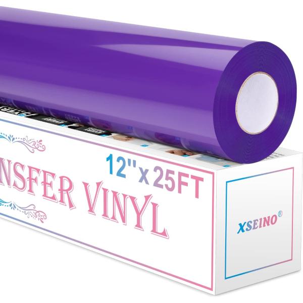 商品名XSEINO Heat Transfer Vinyl Roll, 12"" x 25FT PU HTV Vinyl Roll with Teflon for Shirts,Purple Iron on Vinyl Roll for C...