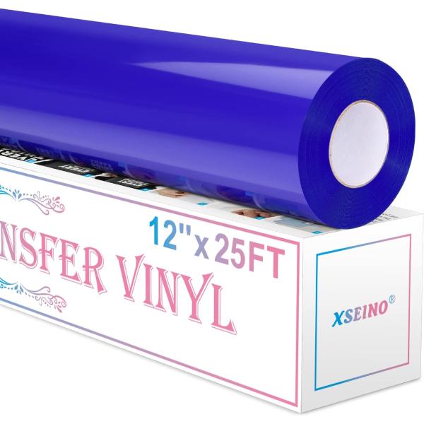 商品名XSEINO Heat Transfer Vinyl Roll, 12"" x 25FT PU HTV Vinyl Roll with Teflon for Shirts,RoyalBlue Iron on Vinyl Roll fo...