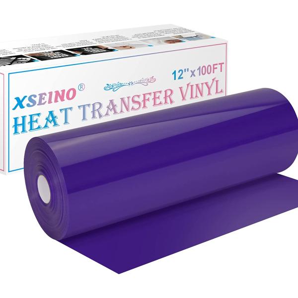商品名XSEINO Heat Transfer Vinyl Roll, 12"" x 100FT PU HTV Vinyl Roll with Teflon for Shirts,Purple Iron on Vinyl Roll for ...