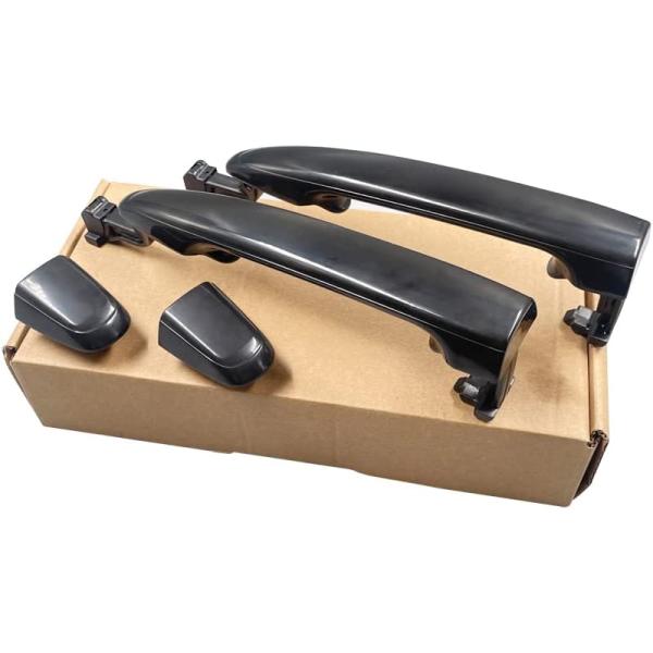 商品名HUYILUN0104 2 Pcs Rear Sliding Door Outer Handle with Cap Black No Painted Compatible with Toyota Sienna 2004-2010ブラン...