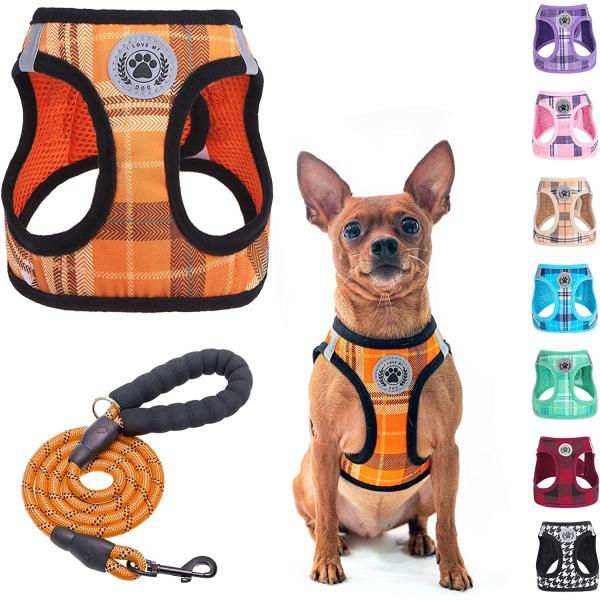 商品名BEAUTYZOO Small Dog Harness and Leash Set,Step in No Chock No Pull Soft Mesh Dog Harnesses Reflective for Extra-Small...