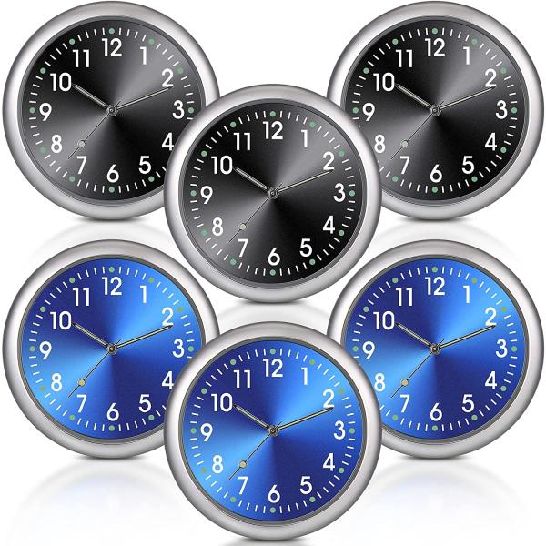 商品名6 Pieces Stick on Dashboard Car Clock Mini Tiny Small Luminous Car Vent Clocks Watch for Car Decoration Boat Bike Hom...