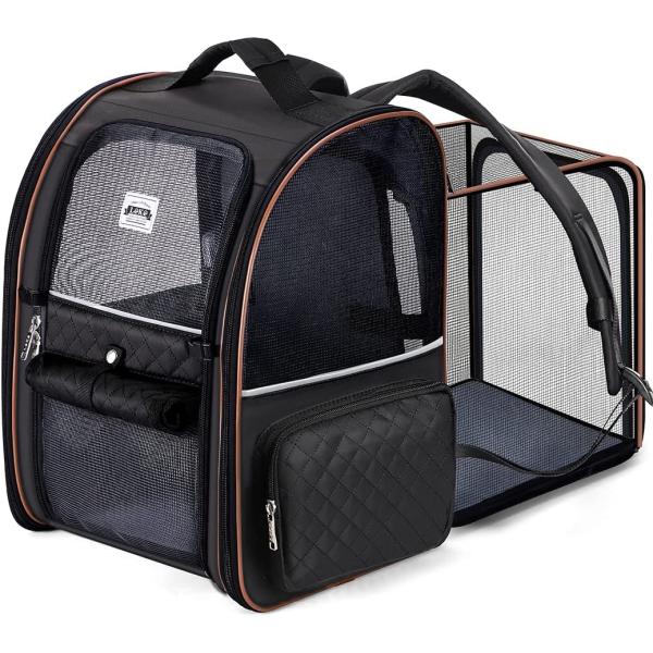 商品名Lekebobor Large Cat Backpack Carrier Expandable Pet Carrier Backpack for Small Dogs Medium Cats Fit Up to 18 Lbs, Dog...