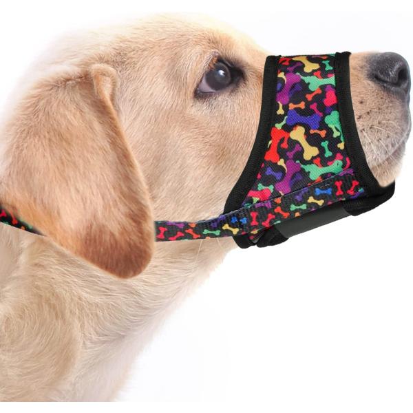 商品名Dog Muzzle, Soft Dog Muzzles for Small Medium Large Dogs, Breathable Printed Muzzles with Adjustable Velcro to Stop B...