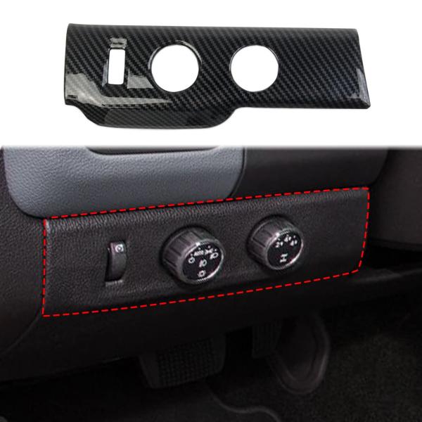 商品名Carbon Fiber Headlight Switch Button Panel Trim for Chevrolet Colorado 2015-2022 for GMC Canyon 2015-2022(Two knobs)ブ...