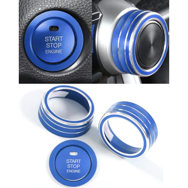 商品名4 PCS for Toyota RAV4 AC Climate Control Knob Rings, Engine Start Cover, Center Console Air Conditioner Switch Button...