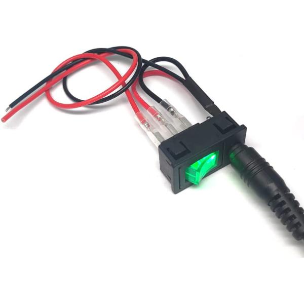 商品名5PCS DC Power Jack Socket 12V Power Socket with Switch and Cable for DC 5.5 x 2.5 mm DC 5.5 x 2.1 mm Connector(Green ...