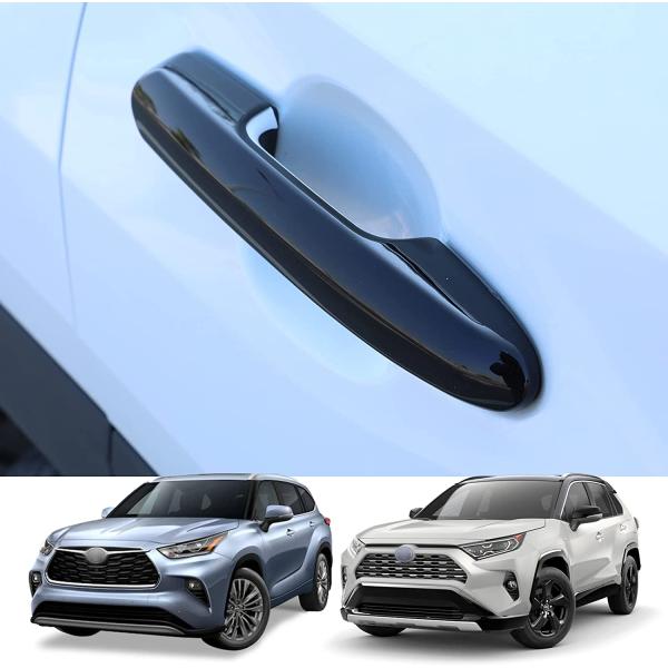 商品名YAKANEY for Toyota RAV4 2019-2023 Door Handle Cover Trims, for Highlander 2020-2023 Chrome Exterior Sporty Decorative...