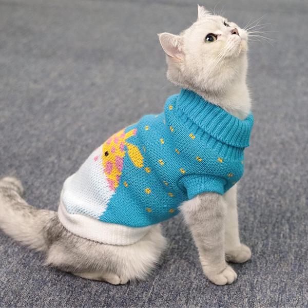 商品名Cat Sweater Cats Winter Knitwear Warm Clothes for Cats Only (L, Blue)ブランド：Tecotely商品サイズ：Large高さ：3.7 cm横幅：18.4 cm奥行：22...