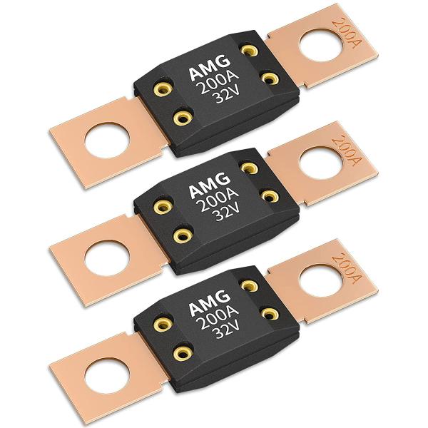 商品名Joinfworld 3Pcs MEGA/AMG 200A Fuse, High Current Bolt Mount Automotive Fuse for Cars, Trucks, Construction Vehicles, ...
