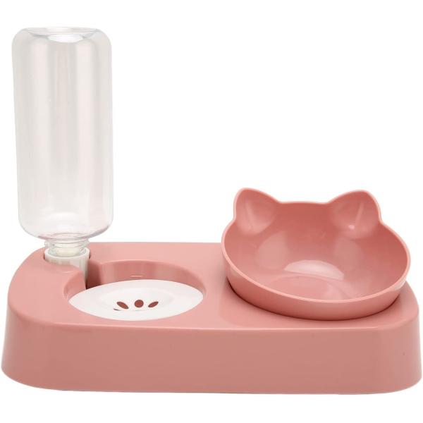 商品名：Deosdum Double Dog Cat Bowls,15°Tilted Raised Cat Food Bowl, Pets Water and Food Bowl Set with Automatic Water Bottl...