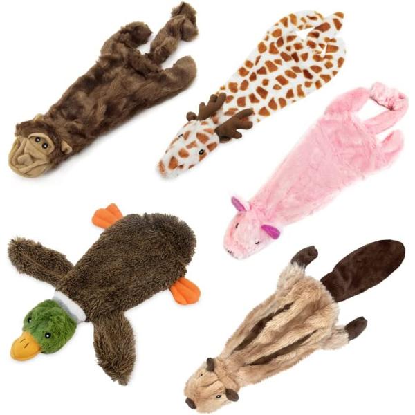 商品名Best Pet Supplies 2-in-1 Stuffless Squeaky Dog Toys with SoftFabric, No Stuffing for Indoor Play, Holds a Plastic Bot...